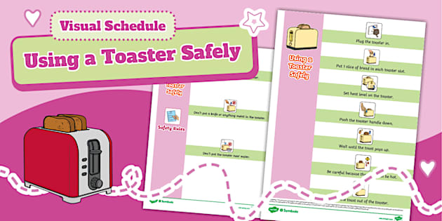 Twinkl Symbols: Using a Toaster Safely Visual Schedule