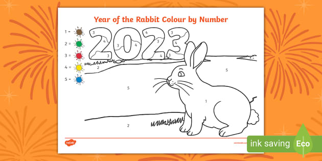 Year of the Rabbit Colour by Numbers to 5 | Twinkl - Twinkl
