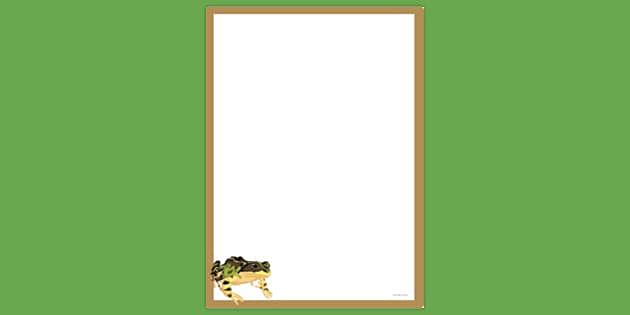 FREE! - Simple Blank Frog Page Border for KS2 | Page Borders