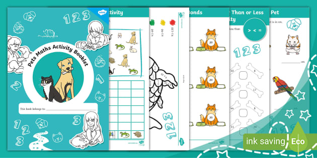 KS1 (Ages 5 - 7) Pets-Themed Maths Activity Booklet - Twinkl
