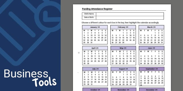 Early Years Funding Attendance Register (Lehrer gemacht)