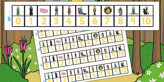 FREE! - Rapunzel Number Track 0-10 (l'enseignant a fait)