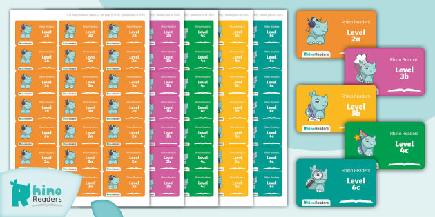 Rhino Readers Levels 2 - 6 Book Cover Stickers: Bumper Pack
