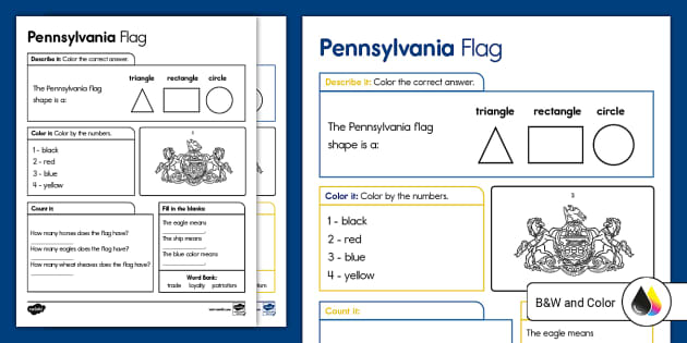 Pennsylvania Flag Investigation Worksheet (Teacher-Made)