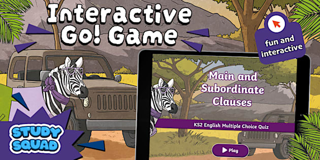 Main and Subordinate Clauses KS2 Multiple Choice Quiz Game