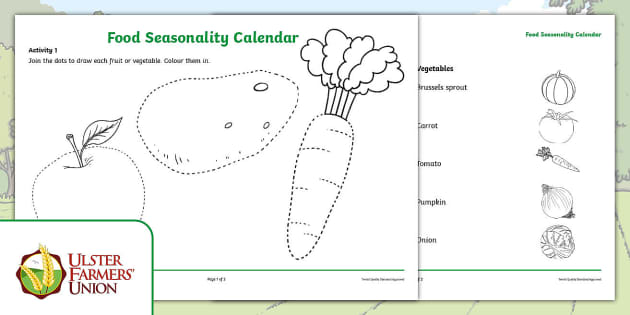 FREE! - NI Food Seasonality Calendar Foundation Stage Activities