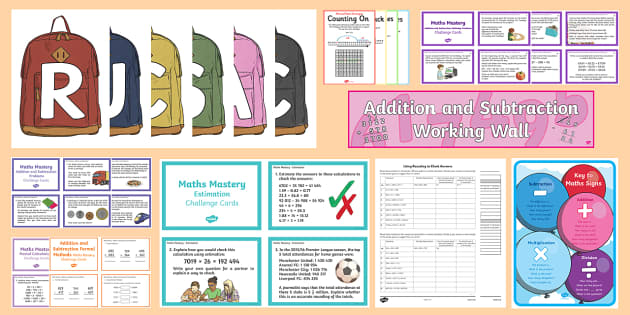 UKS2 Addition and Subtraction Maths Working Wall Display Pack