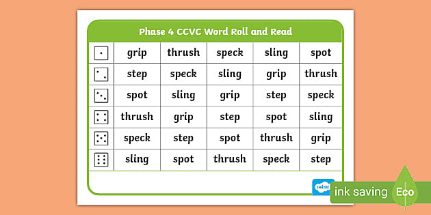 Phase 4 CCVC Roll and Read Mat 4 | Twinkl (Teacher-Made) Phase 4 CCVC Roll and Read Mat 4 | Twinkl (Teacher-Made)