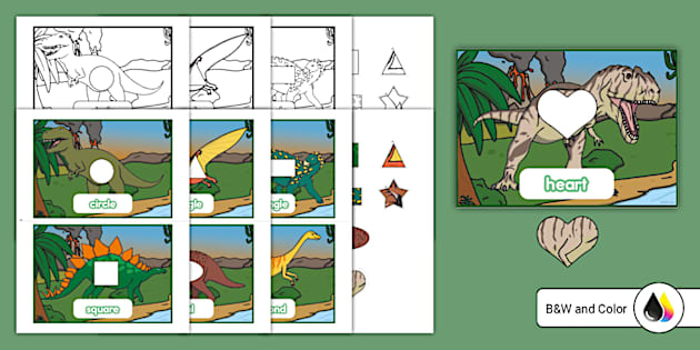 Early Childhood Dinosaurs Busy Bag Shape Matching Activity