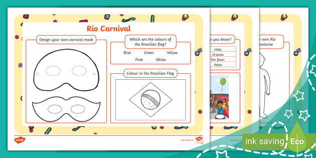 Rio Carnival Activity Place Mat (Hecho por educadores)