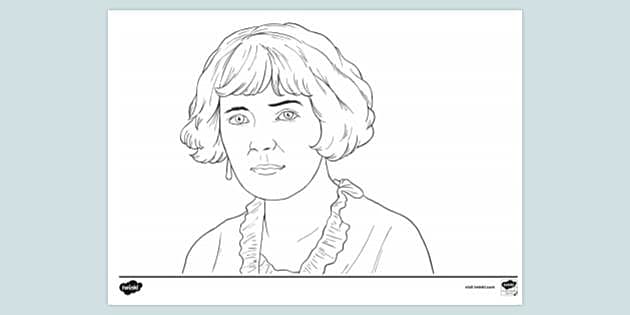 Katherine Mansfield Colouring | Colouring Sheets - Twinkl