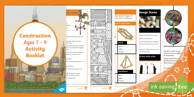 Construction-Themed Activity Booklet (Ages 7 - 9) - Twinkl