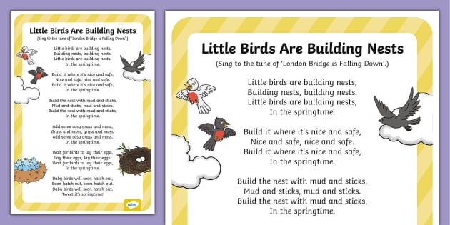 Little Birds Are Building Nests Song | Songs and Rhymes