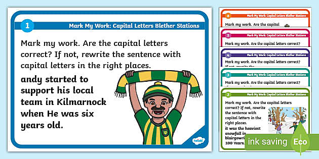 Mark My Work: Capital Letters Blether Stations - Twinkl Mark My Work: Capital Letters Blether Stations - Twinkl