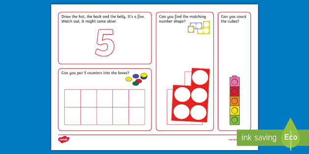 * NEW * All About Number 5 Activity Mat - EYFS Maths, Early Years