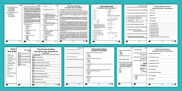 Third Grade End of the Year Assessment Pack - Twinkl