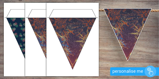 Editable Fireworks Bunting | Twinkl Party - Twinkl