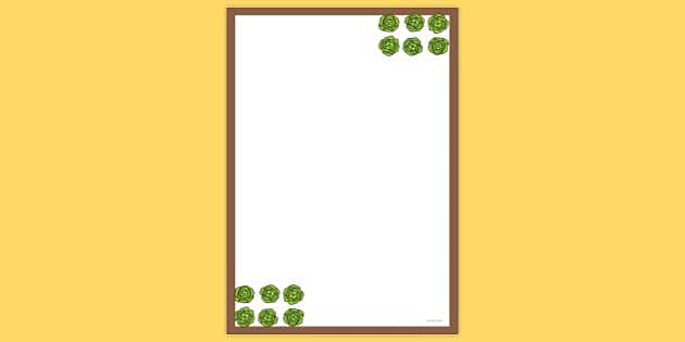 FREE! - Simple Blank Lettuce Patch Page Border | Page Borders | Twinkl