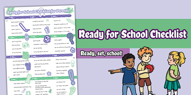 School Readiness: Ready for School Checklist for Parents