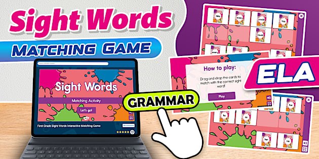 First Grade Sight Words Interactive Matching Game - Twinkl