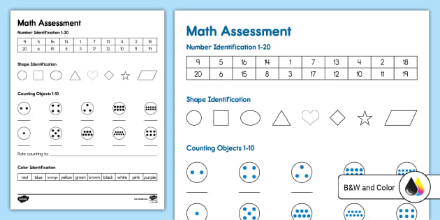 Math Assessment Progress Sheet Early Childhood