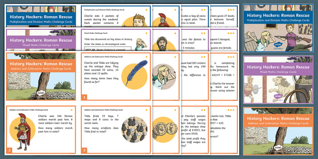 KS2 Ancient Romans Story Differentiated Maths Challenge Cards