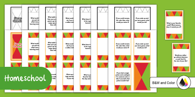 General Dinnertime Conversation Question Cards - Twinkl