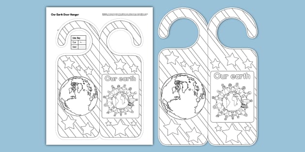 Our Earth Door Hanger Worksheet (teacher made) - Twinkl