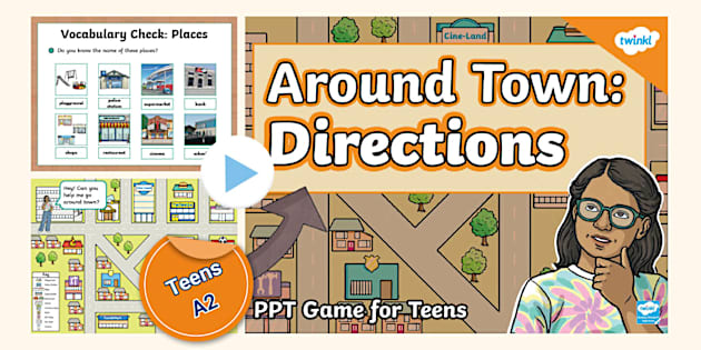 ESL Around Town: Directions PowerPoint Game (Teacher-Made) ESL Around Town: Directions PowerPoint Game (Teacher-Made)