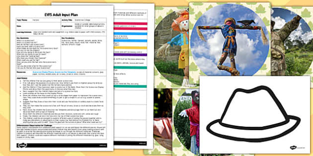 Scarecrow Collage EYFS Adult Input Plan and Resource Pack