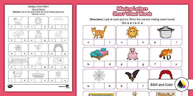 Spell Out Short Vowel Words Worksheet | ELA | Twinkl USA