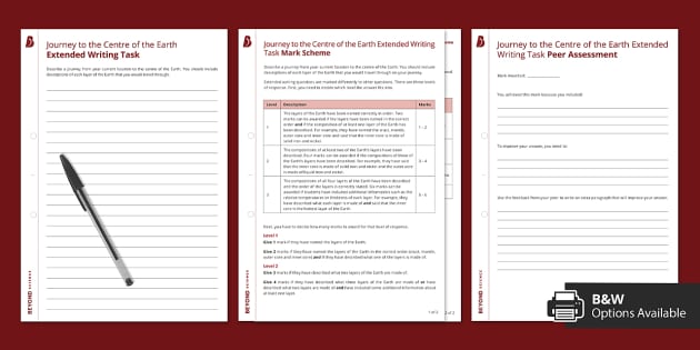 The Structure of the Earth Extended Writing - Twinkl