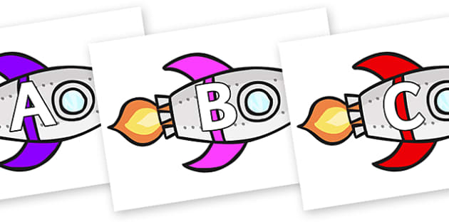 A-Z Alphabet on Rockets (teacher made) - Twinkl