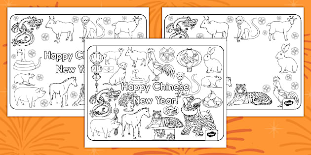 * NEW * Let's Doodle! Chinese New Year Coloring Sheets
