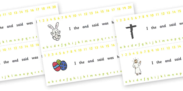 Combined Alphabet and Number Strips (Easter) (teacher made)