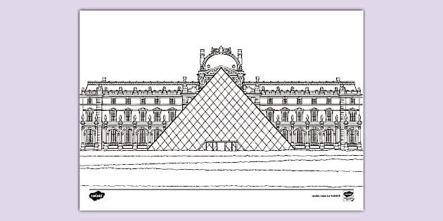 Coloriage : Le Louvre - Twinkl Enseignements artistiques