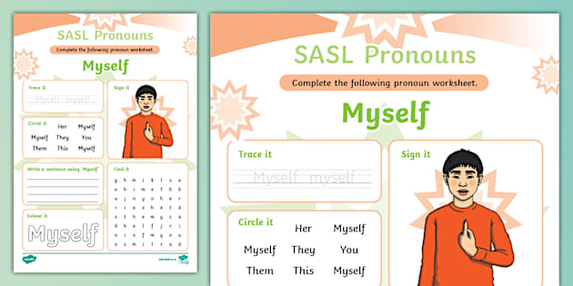 FP - SASL - Pronoun "Myself" - Worksheet (CAPS)