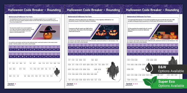 Halloween Code Breaker - Rounding (teacher made) - Twinkl