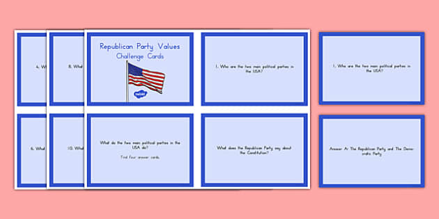 Republican Party Values Challenge Cards