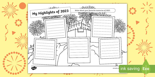 My Highlights of 2023 Snapshot Writing Frames (teacher made)