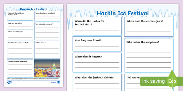 Harbin Ice Festival Fact File Template (teacher made)