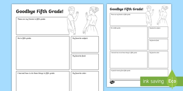 Goodbye Fifth Grade! Activity