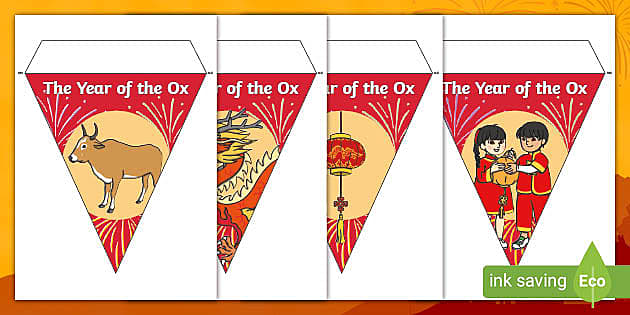 KS1 Year of the Ox Chinese New Year Display Bunting - Twinkl