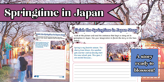 Finish the Springtime in Japan Story Worksheet