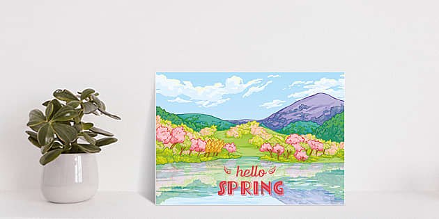 Hello Spring Lake Postcard | Twinkl Party (Teacher-Made)