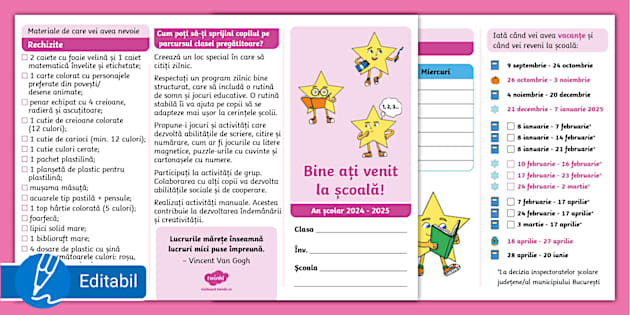 Clasa steluțelor clasa 0 – Pliant pentru început de an