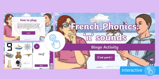 👉 French Phonics: 'n' Words Interactive Bingo Game