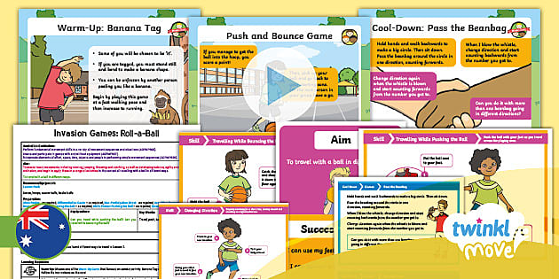 Move PE Year 1 Invasion Games Lesson 2: Roll-a-Ball Lesson Pack
