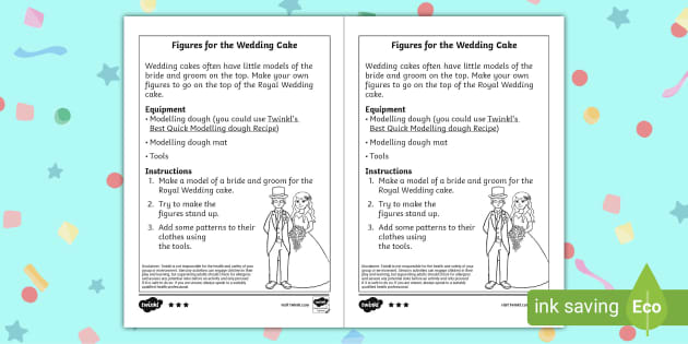 KS1 Make Wedding Cake Figurines Activity Mat (Teacher-Made)