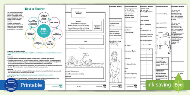 English Writing Project Term 3 Grade 7 Twinkl